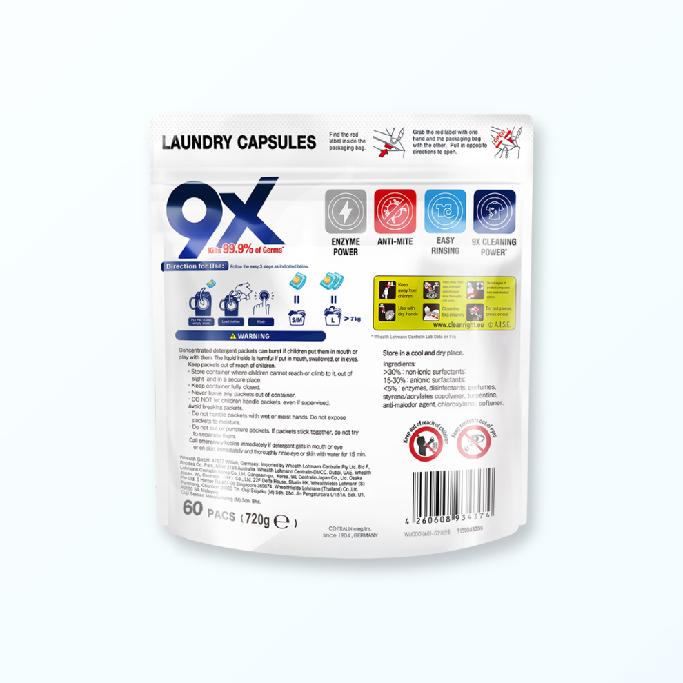 Walch Anti-bacterial Laundry Capsules Refill Pack 60 Pods – OUJI SINGAPORE